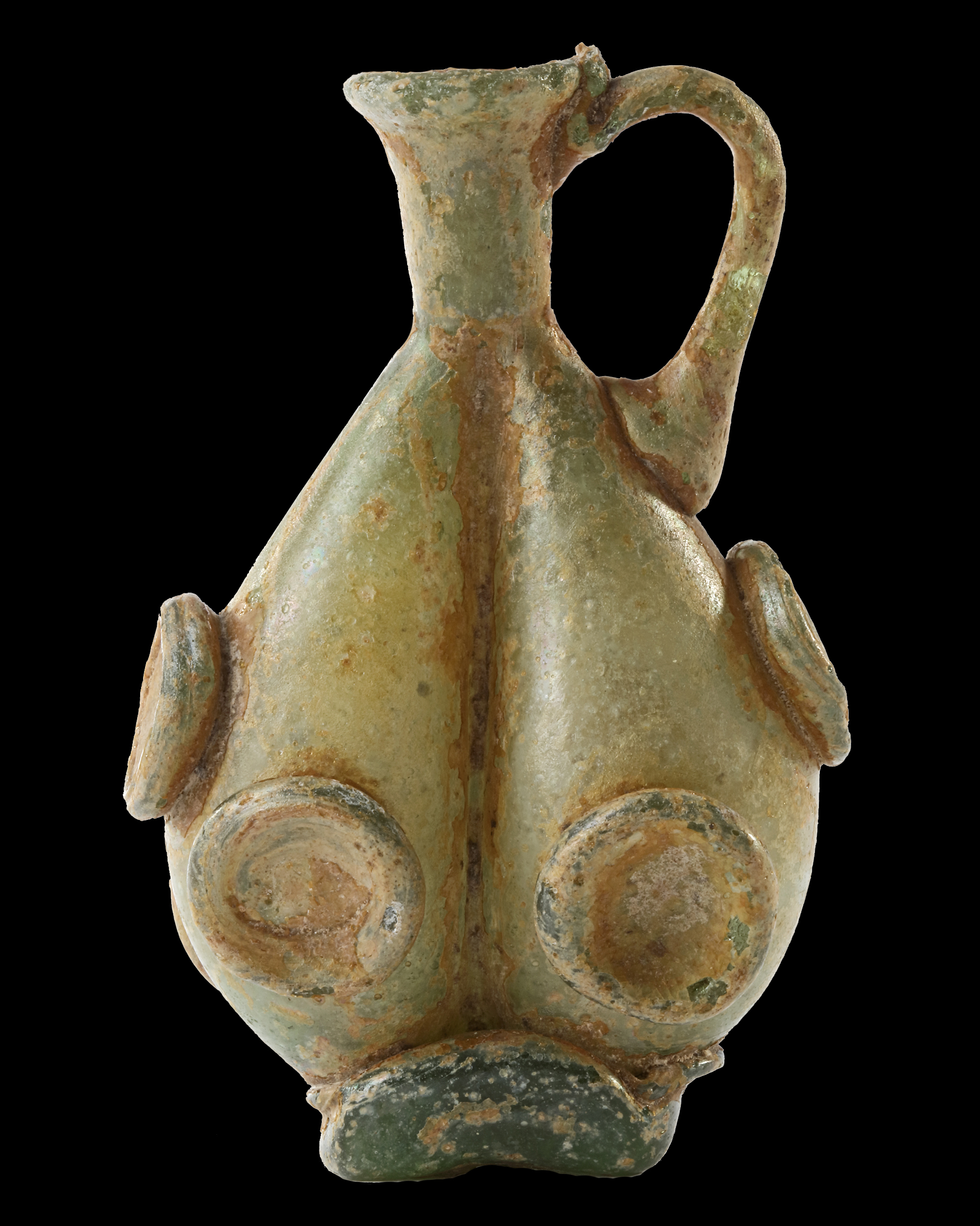 AN EARLY ISLAMIC GLASS FLASK, NEAR EAST, CIRCA 8TH-10TH CENTURY