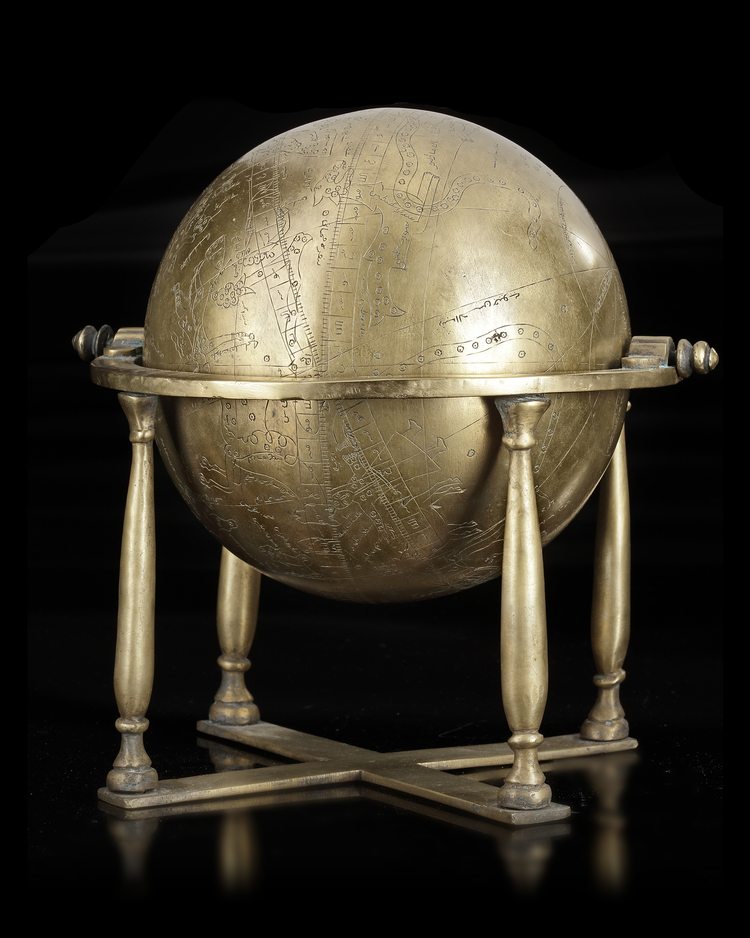 A CELESTIAL GLOBE, MADE BY MUGHAL ASTROLABIST MUHAMMAD SALIH OF THATTA ...