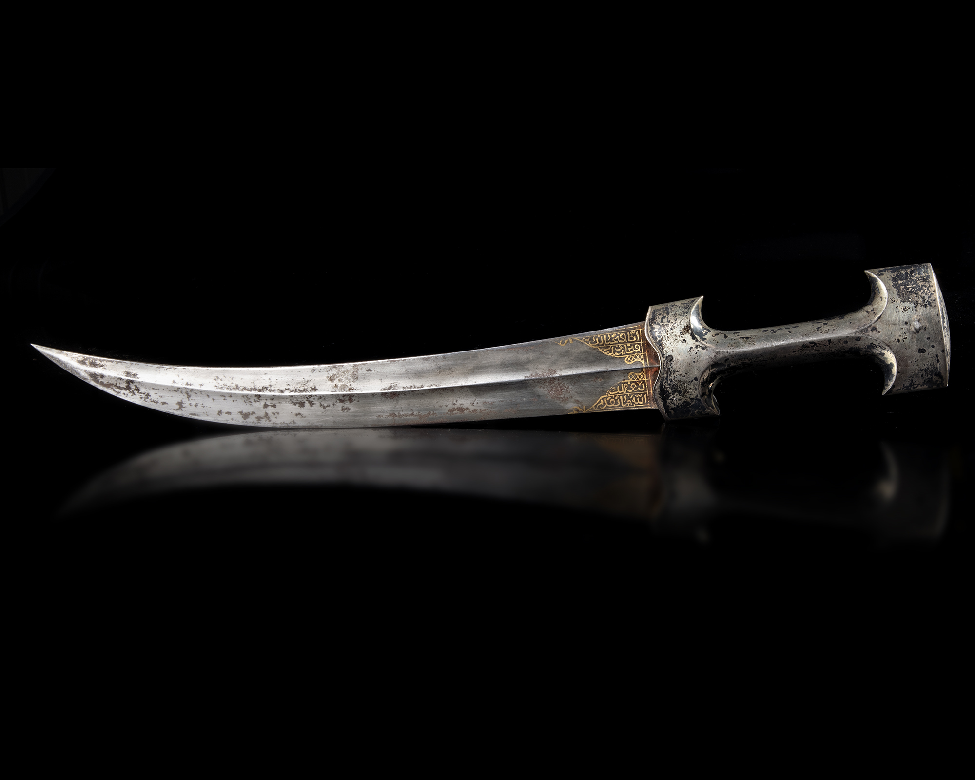 AN OTTOMAN SILVER DAGGER, (HANCER) TURKEY, 19TH CENTURY