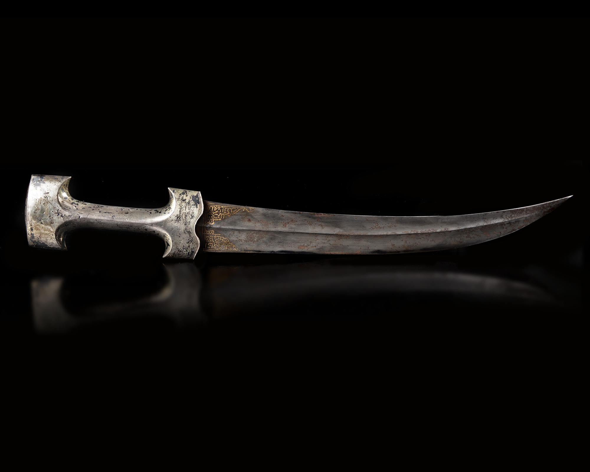 AN OTTOMAN SILVER DAGGER, (HANCER) TURKEY, 19TH CENTURY