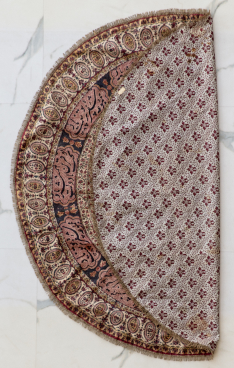 A QAJAR EMBROIDERED AND APPLIQUÉ WOOL RESHT ROUNDEL, PERSIA, EARLY 20TH ...
