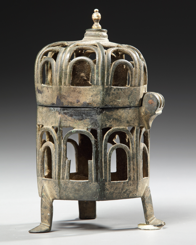 AN UMAYYAD BRONZE CENSER, CIRCA 8TH-9TH CENTURY AD