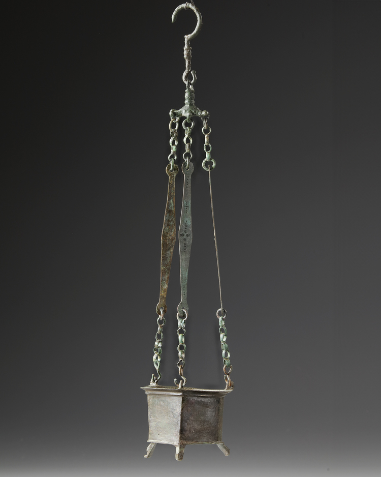 A BYZANTINE BRONZE CENSOR, 6TH-7TH CENTURY AD