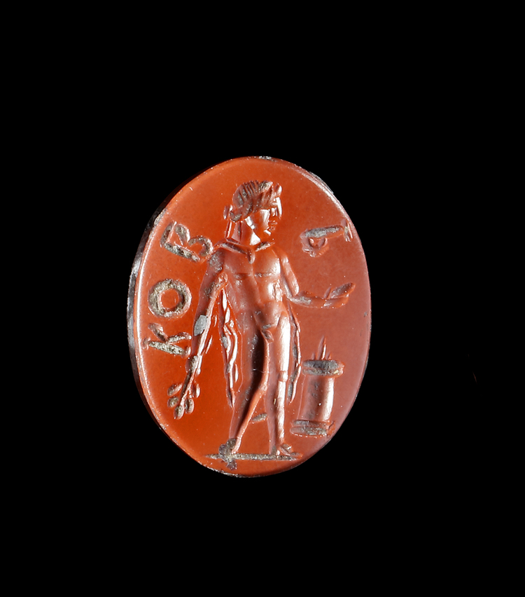 ROMAN RED JASPER INTAGLIO WITH APOLLO, 1ST CENTURY AD
