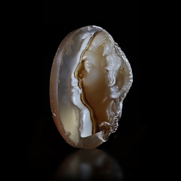 A CAMEO OF ALEXANDER THE GREAT WITH THE HORN OF AMMON, 1ST CENTURY AD ...