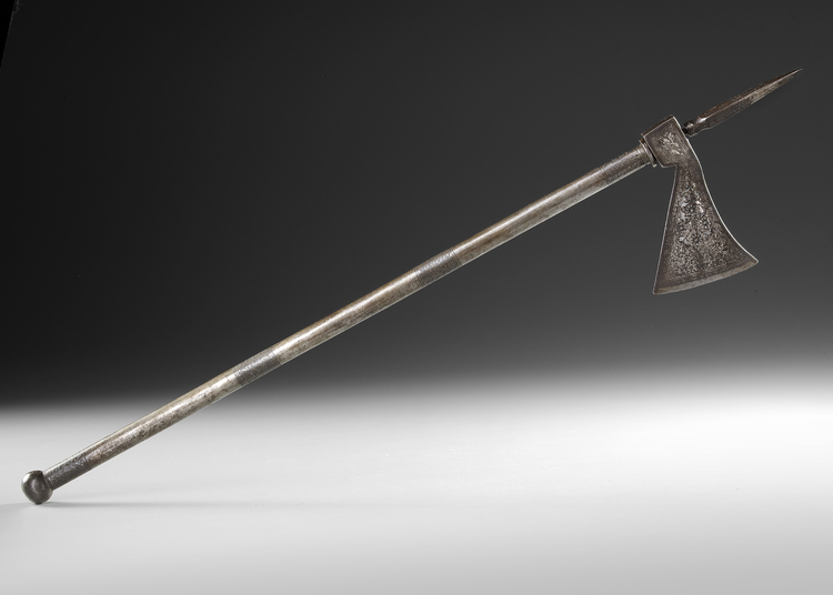 AN INDIAN HORSEMAN'S AXE (TABARZIN), 19TH CENTURY