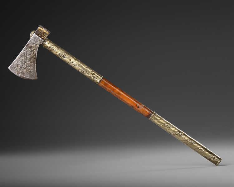 A FINE INDO-PERSIAN HORSEMAN'S AXE (TABARZIN), 18TH CENTURY