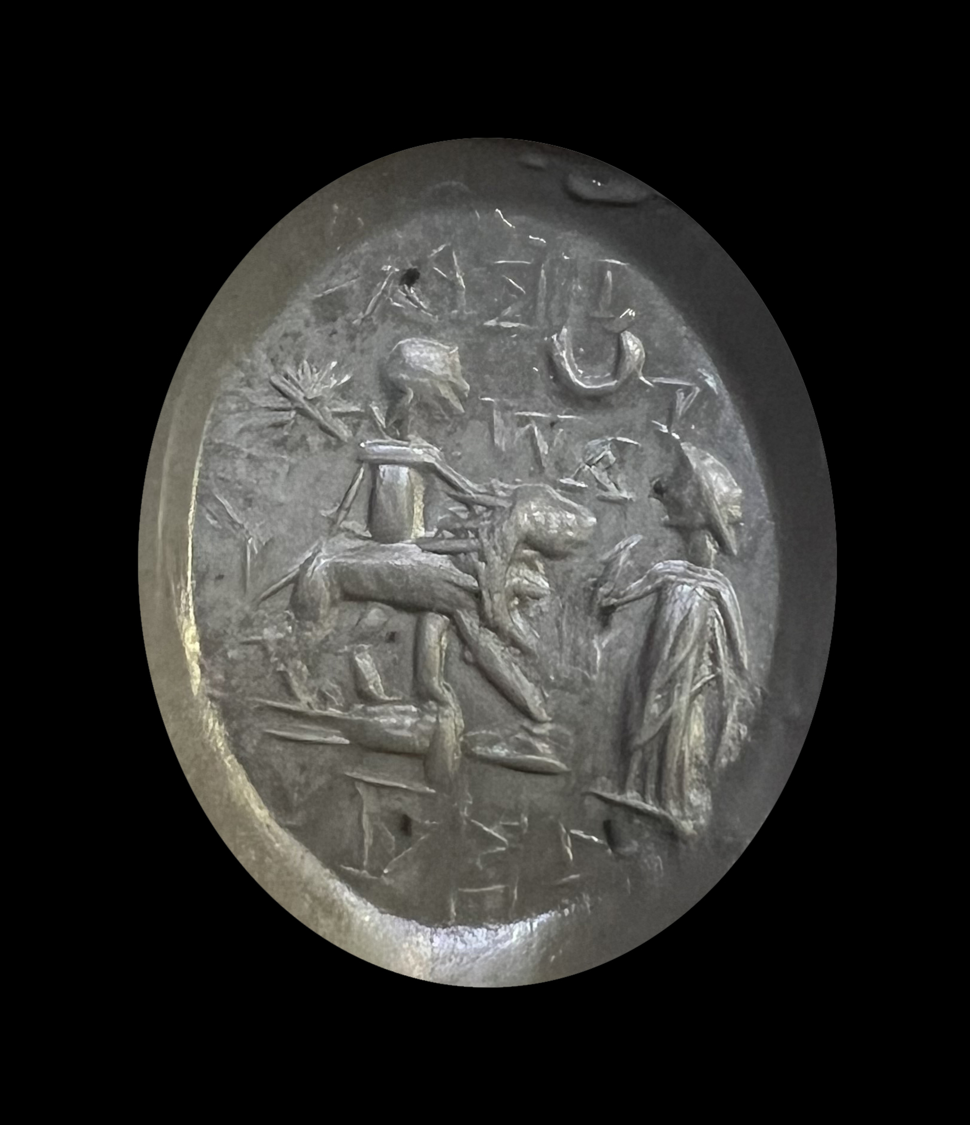 A ROMAN GNOSTIC INTAGLIO IN AGATE, 3RD CENTURY AD