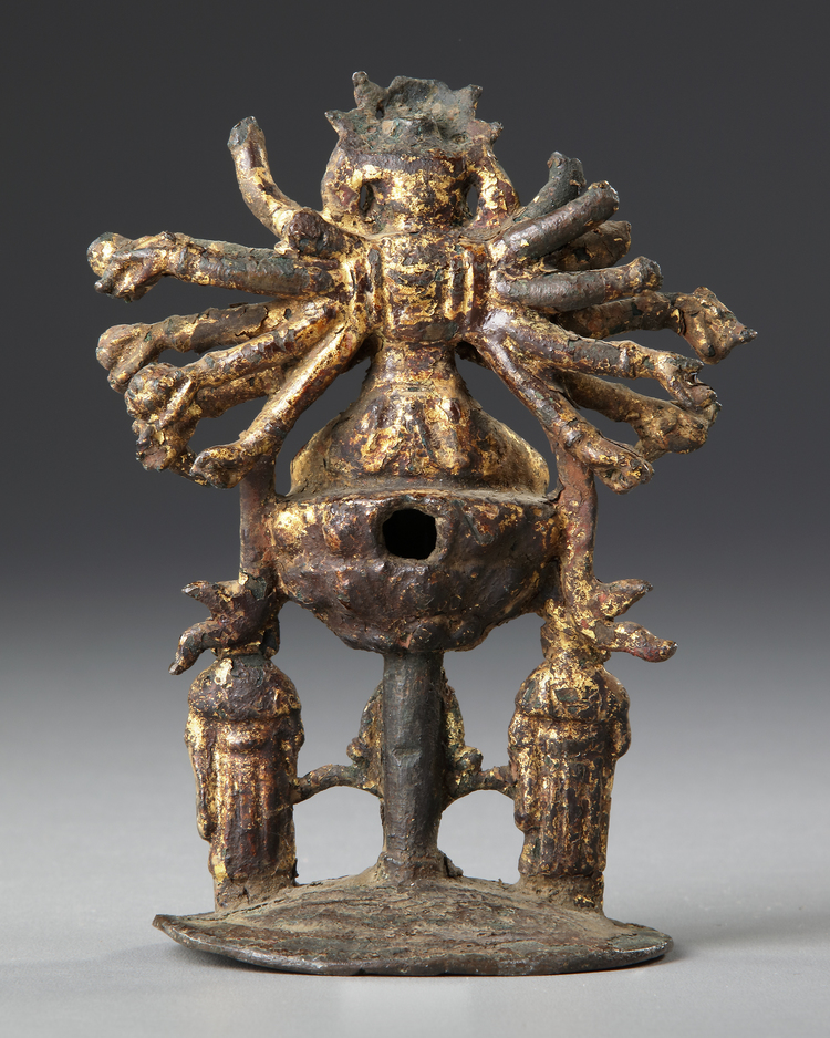 THREE CHINESE BRONZE FIGURES, MING DYNASTY AND LATER
