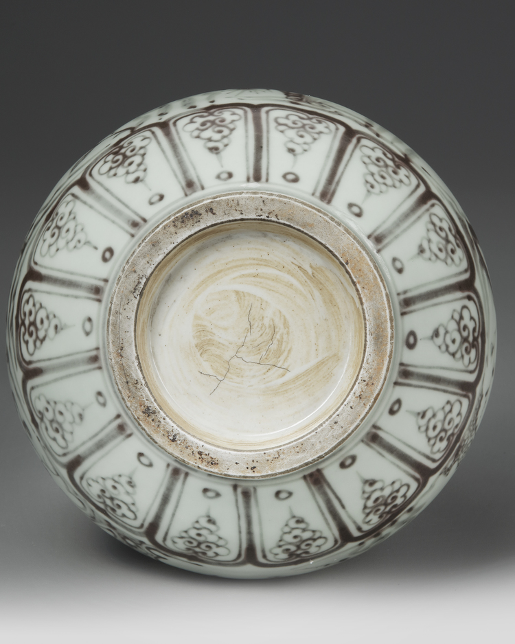 A CHINESE UNDERGLAZE COPPER RED 'THREE FRIENDS OF WINTER' VASE ...