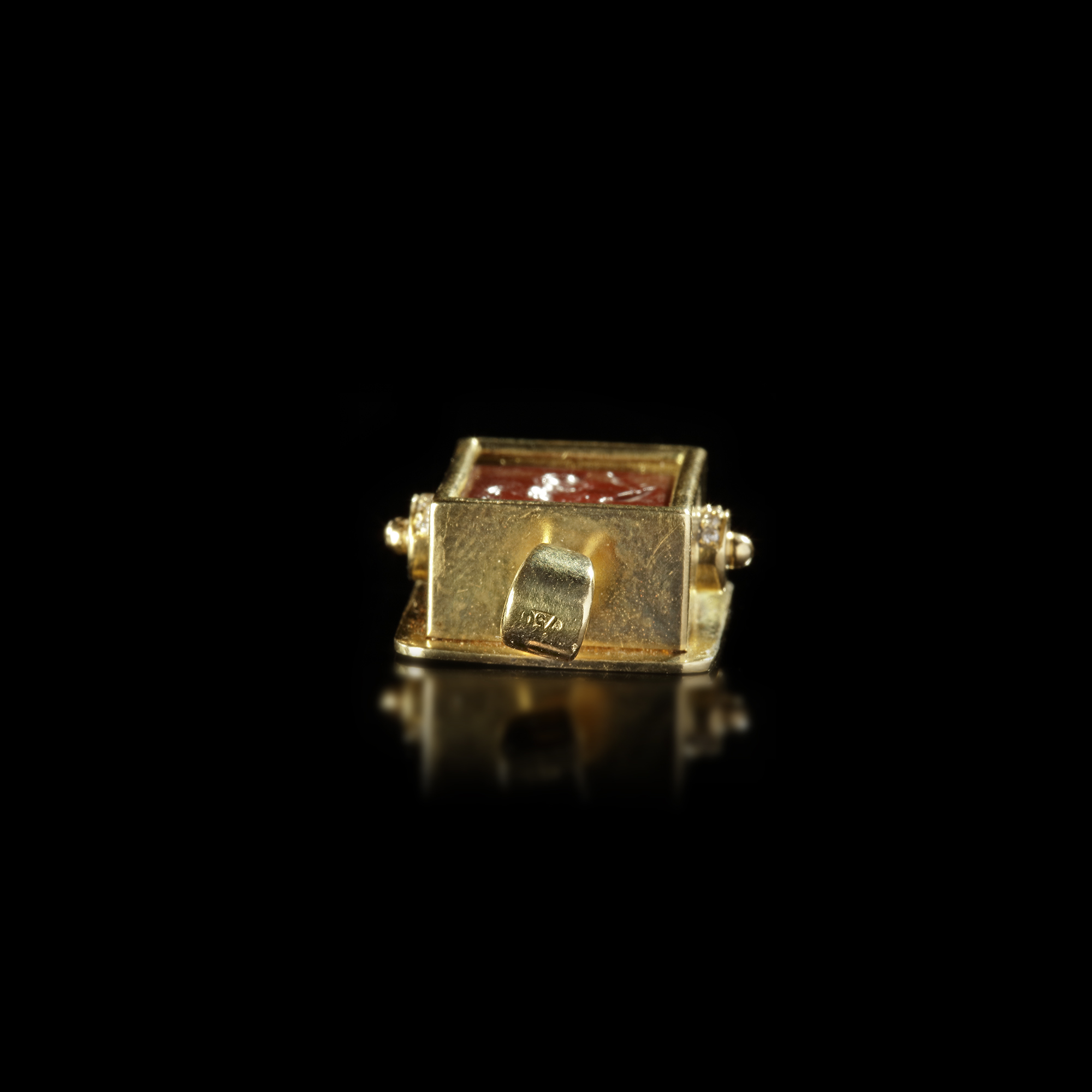 A ROMAN RED JASPER INTAGLIO IN A MODERN GOLD MOUNT, INTAGLIO 1ST-2ND ...