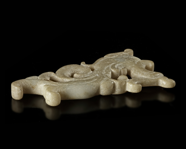 A CHINESE PALE GREYISH-WHITE JADE PHOENIX PENDANT, 20TH CENTURY