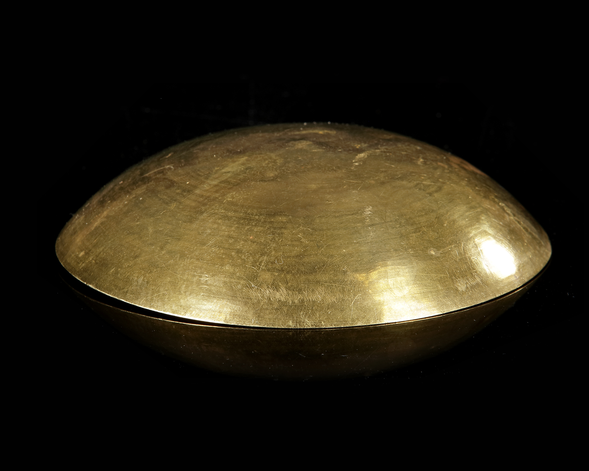 A GILT PERSIAN BRASS MAGIC BOWL, PERSIA, 19TH CENTURY