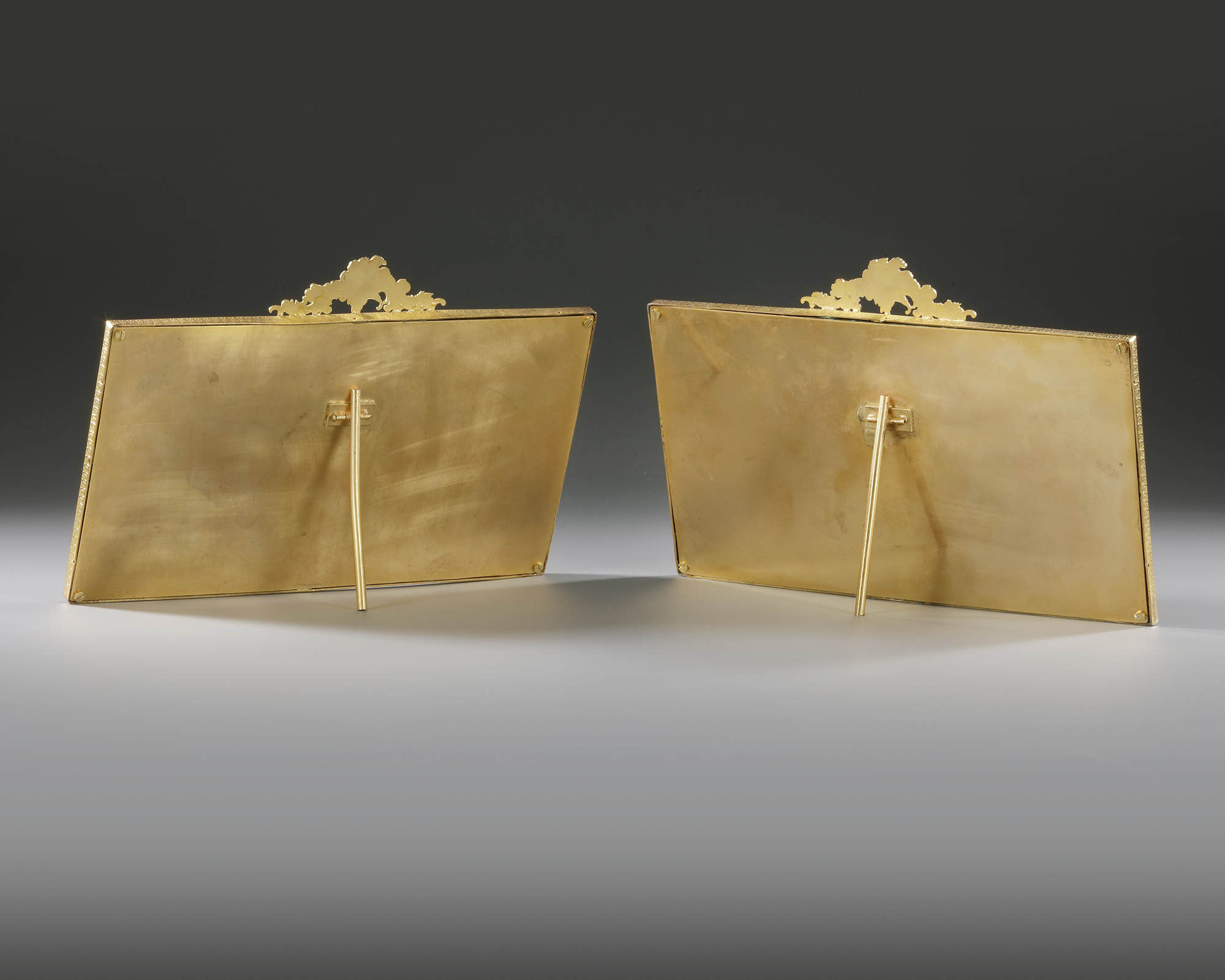 A PAIR OF GILDED BRONZE PHOTO FRAMES, LATE 19TH CENTURY
