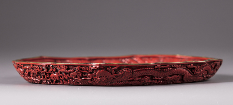 A Chinese lacquer dish