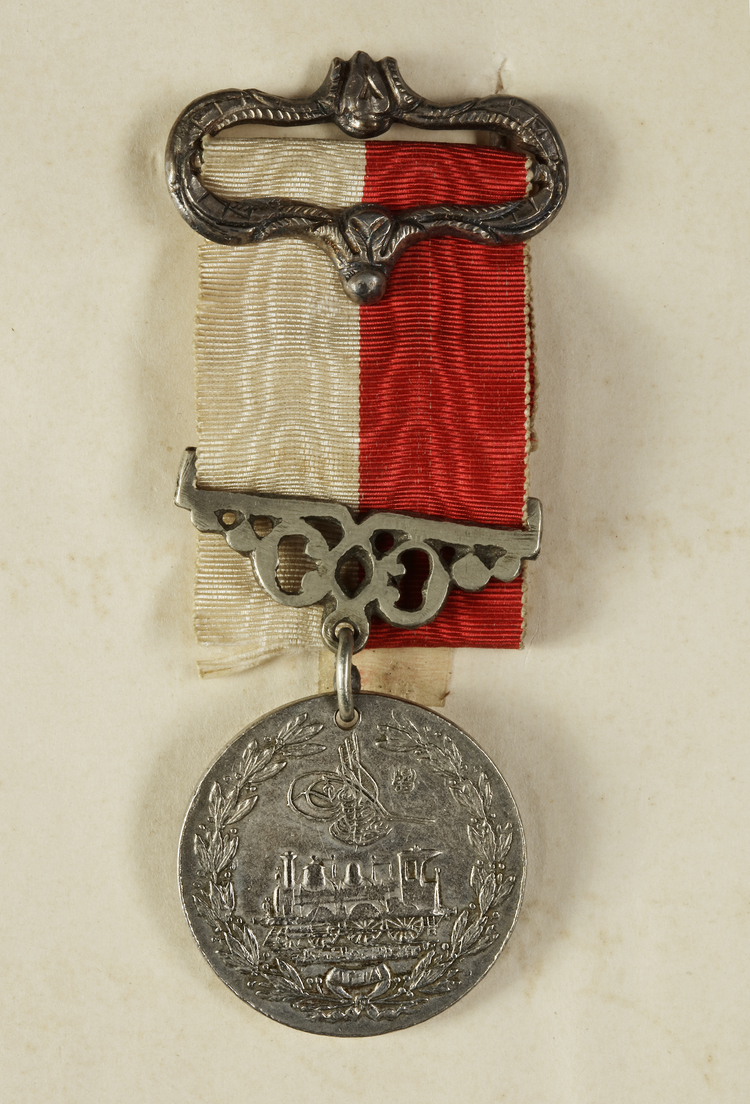 AN OTTOMAN FIRMAN OF SULTAN ABDULHAMID II AND AN OTTOMAN SIlVER RAILWAY ...