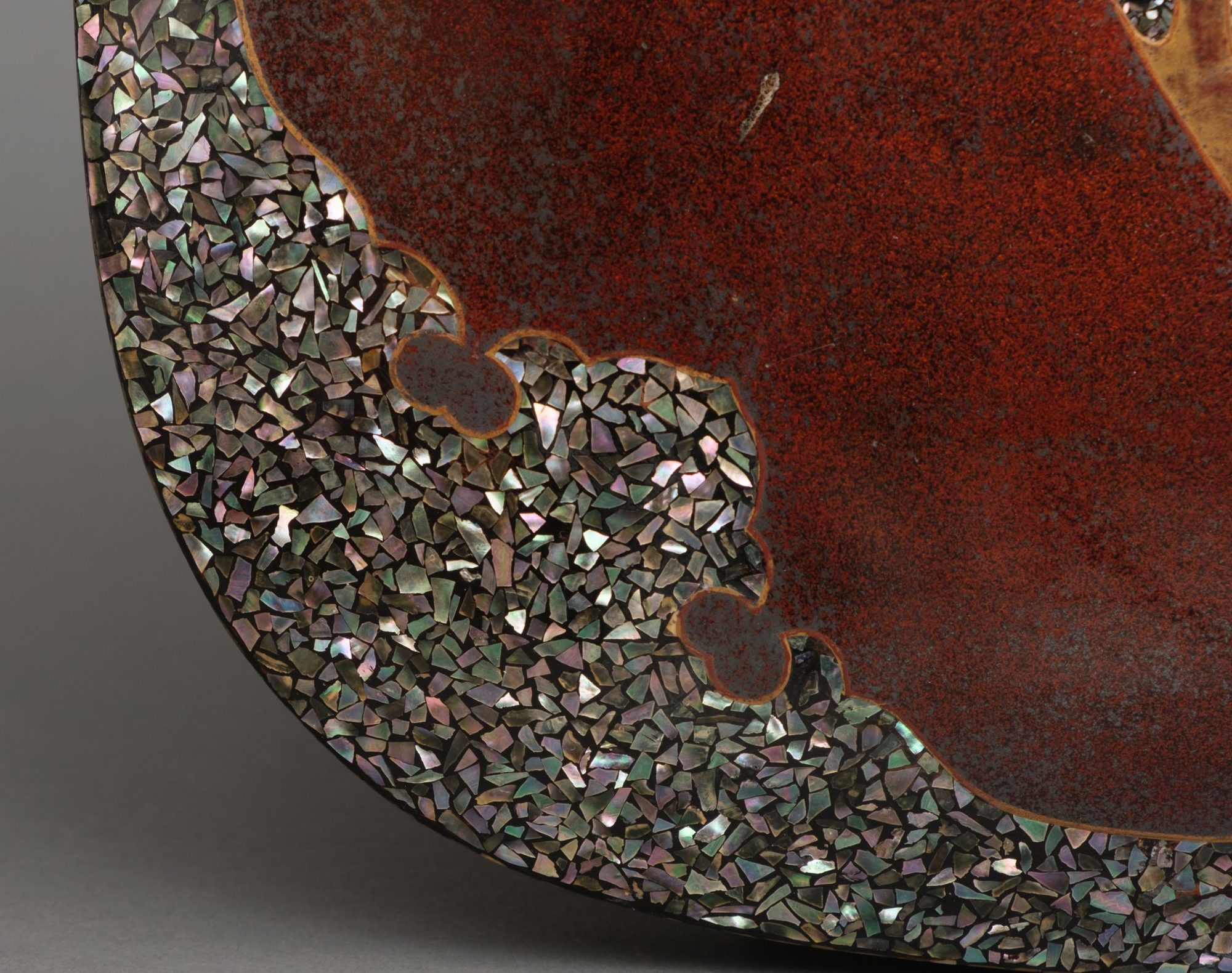 A LARGE 4-TIERED MOTHER OF PEARL INLAID LACQUER JÛBAKO