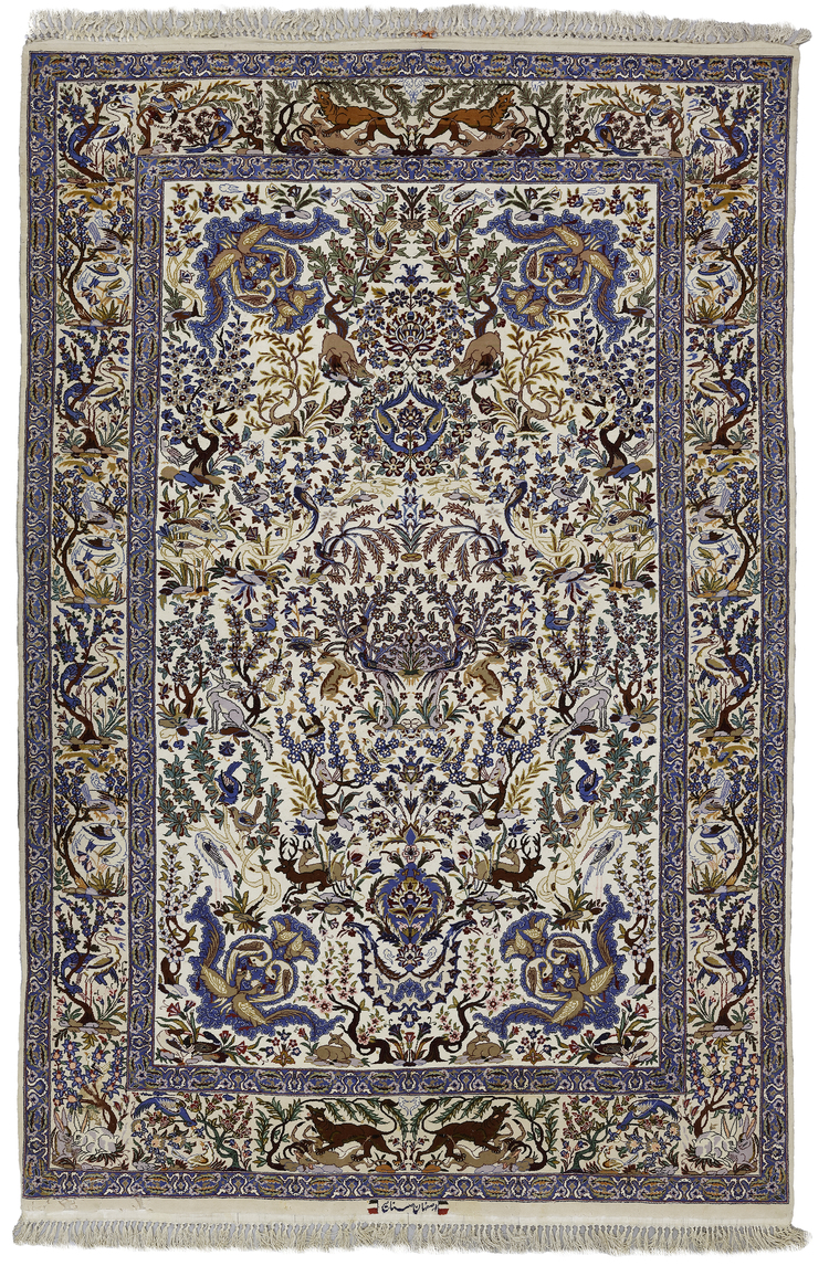 A FINE ISFAHAN SIGNED RUG