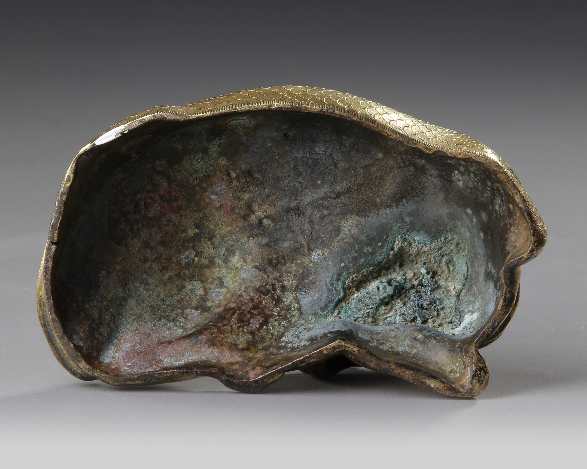 A GILT CHINESE BRONZE 'MYTHICAL BEAST ' WEIGHT, MING DYNASTY OR LATER