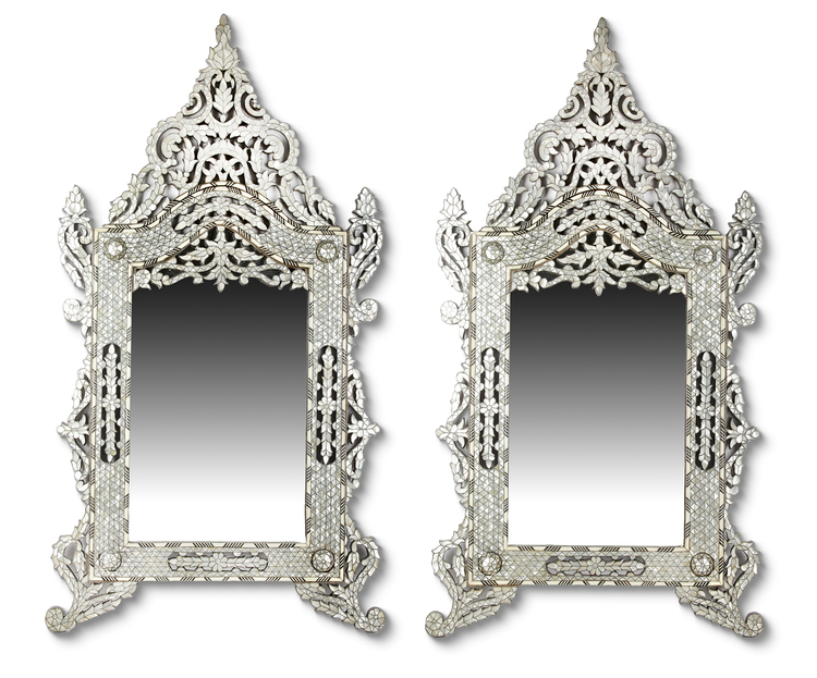 A PAIR OF FINE LARGE OTTOMAN MIRRORS, TURKEY, 19TH CENTURY