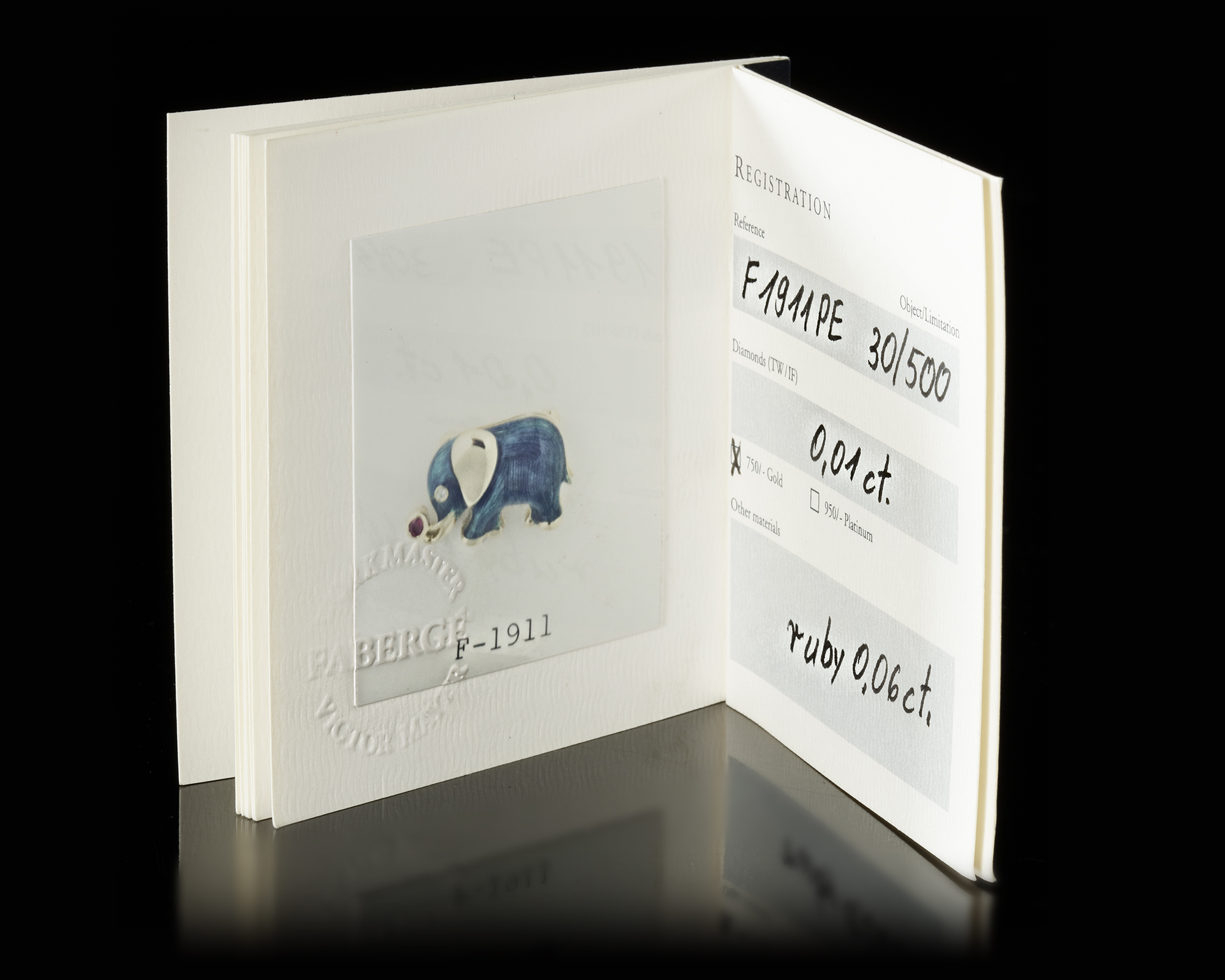 A FABERGE BROCHE, GOLD, RUBY DIAMOND, LIMITED EDITION