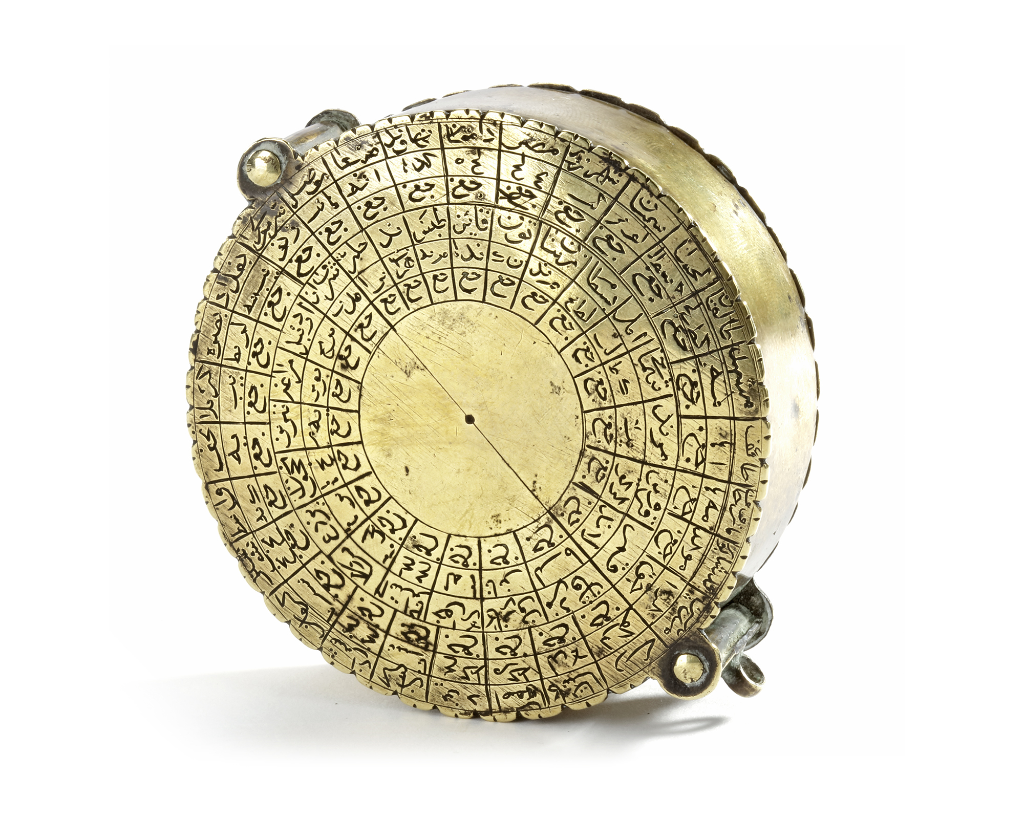 A PERSIAN BRASS QIBLA INDICATOR, 18TH CENTURY