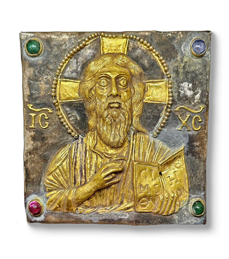 EARLY MEDIEVAL SILVER-GILDED ICON OF JESUS CHRIST, 12TH TO 13TH CENTURY ...