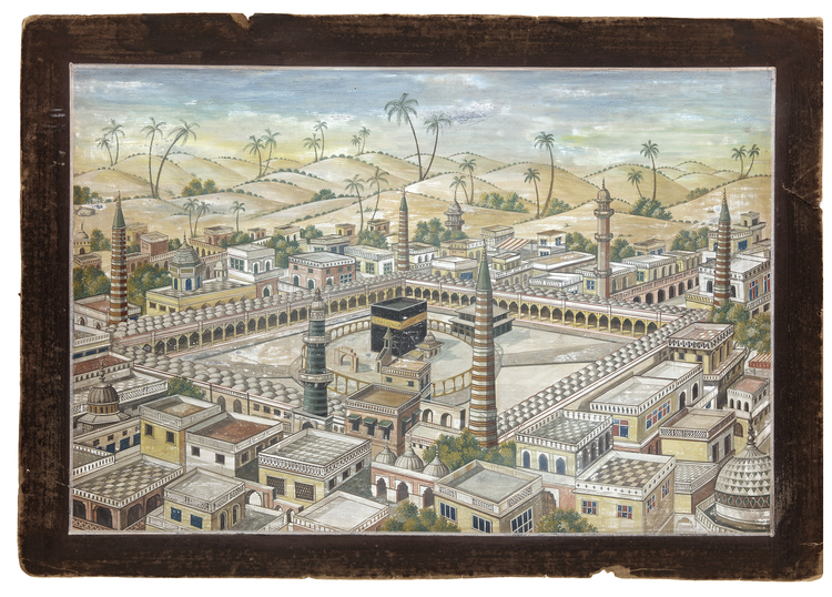 TWO PANORAMIC VIEWS OF MECCA AND MEDINA, INDIA, 19TH CENTURY