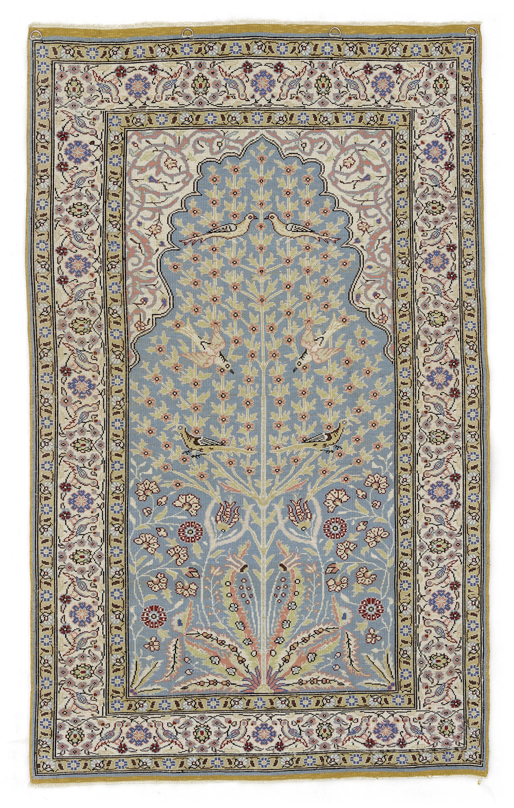 A TURKISH SILK CARPET, CIRCA 1950
