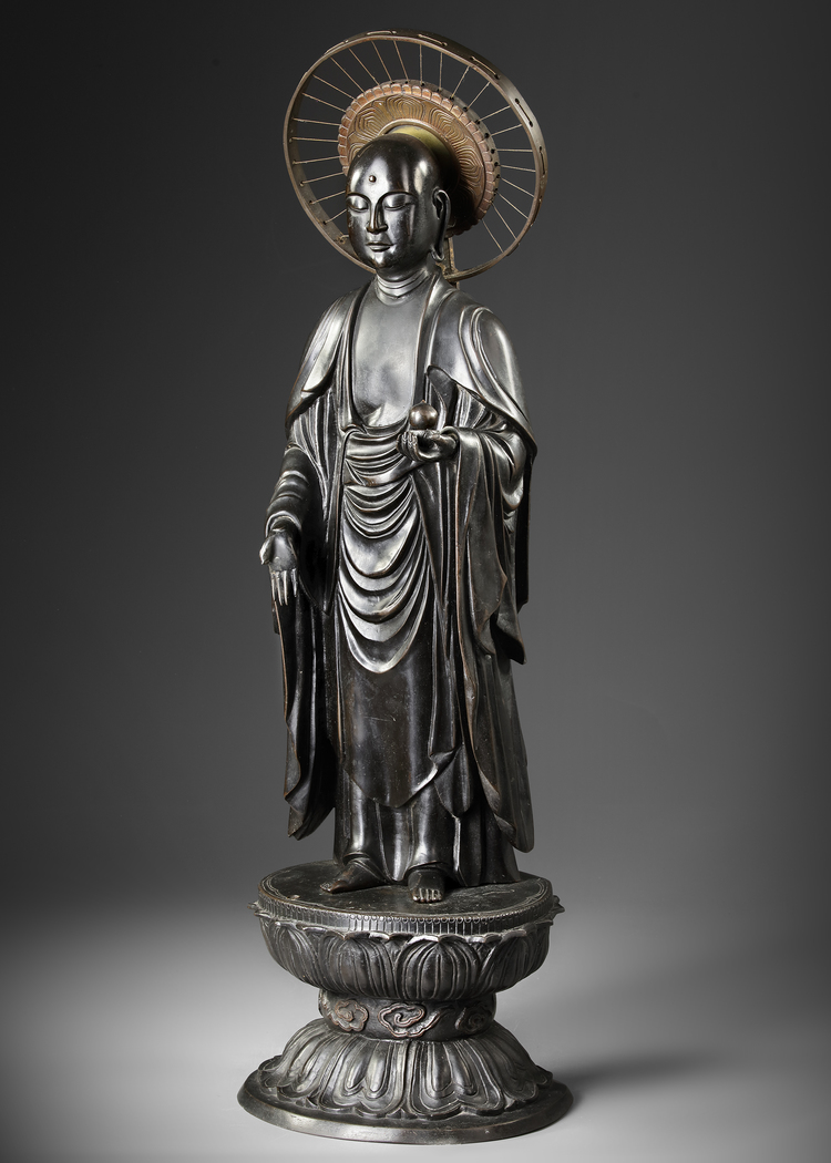 JIZO BOSATSU BRONZE FIGURE, JAPAN, 18TH CENTURY