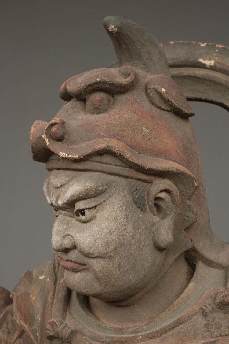 LIFE-SIZE NIO WOODEN STATUE