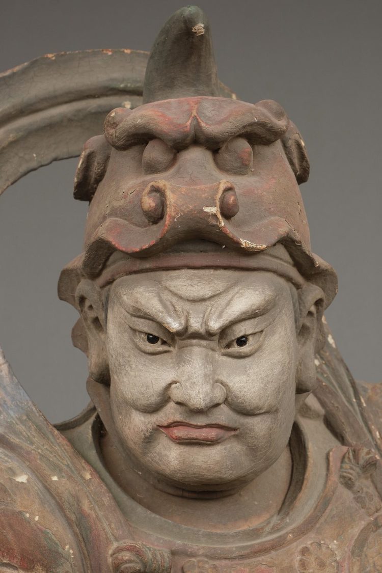 LIFE-SIZE NIO WOODEN STATUE