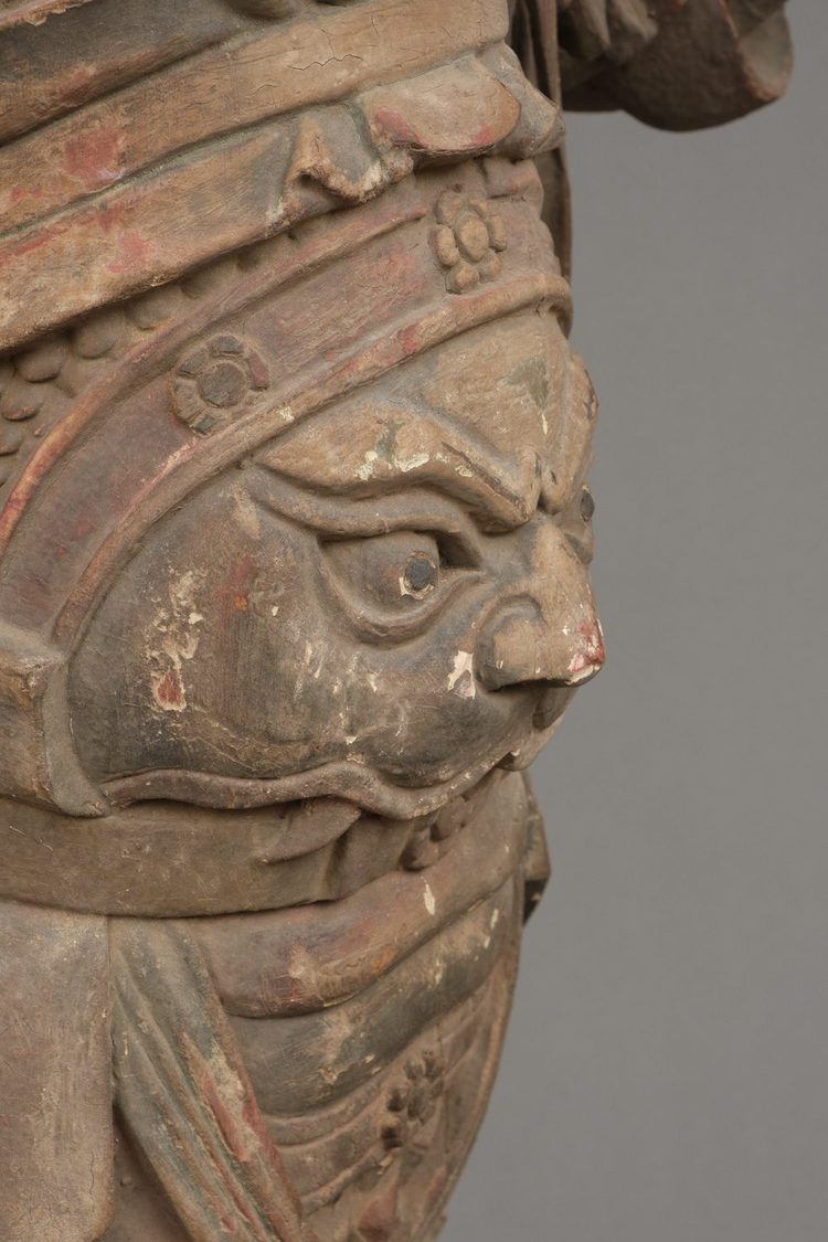 LIFE-SIZE NIO WOODEN STATUE