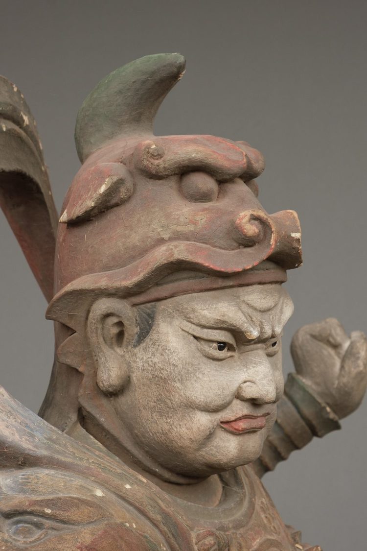 LIFE-SIZE NIO WOODEN STATUE