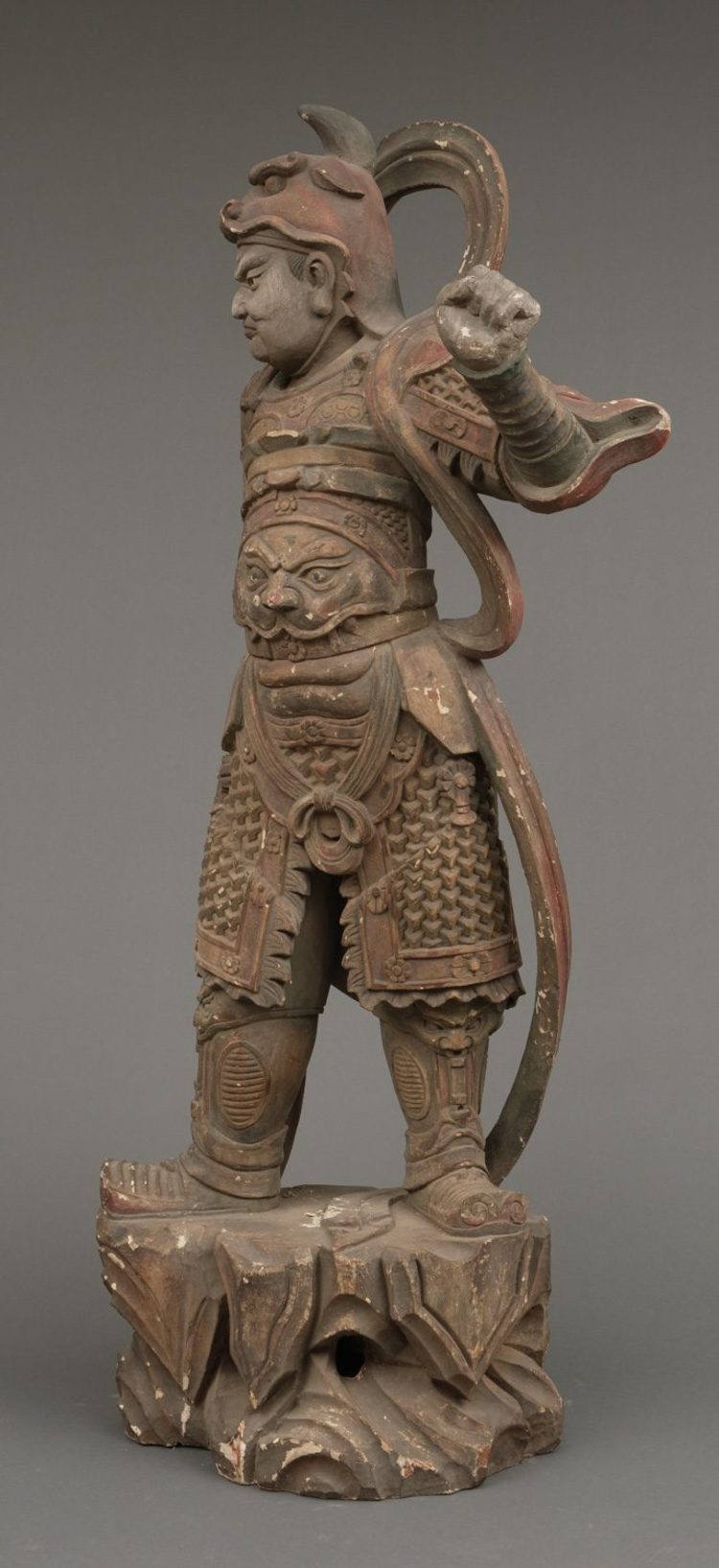 LIFE-SIZE NIO WOODEN STATUE