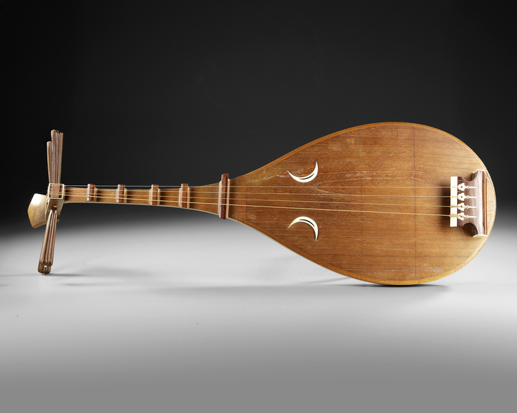 A JAPANESE BIWA TRADITIONAL LUTE INSTRUMENT