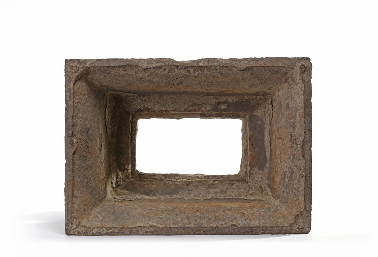 A Chinese rectangular cast iron censer