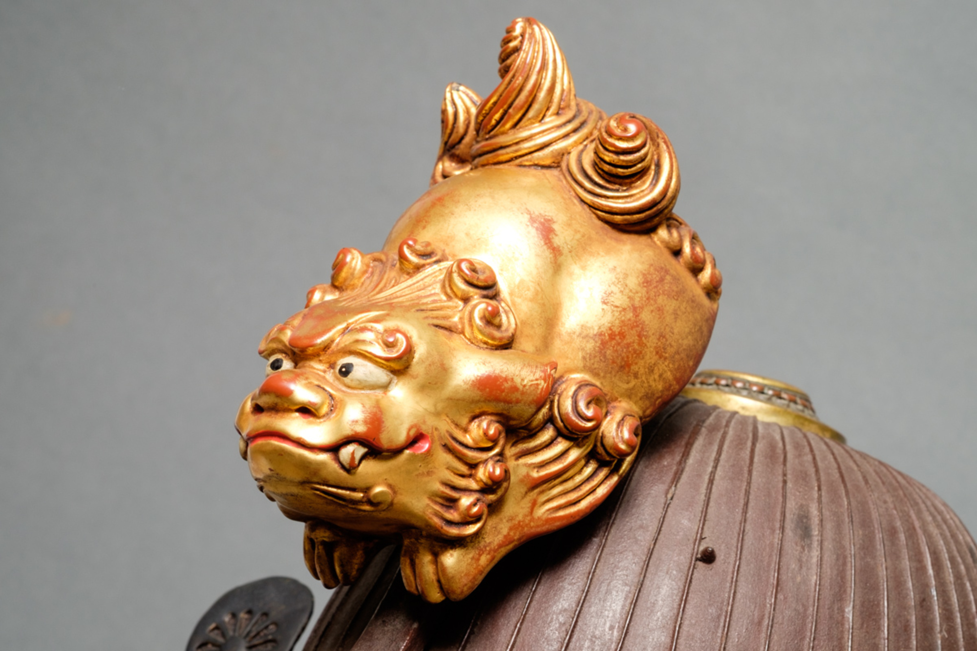 A sixty-two plate sujibachi-helmet with four black neck-guards (shikoro ...