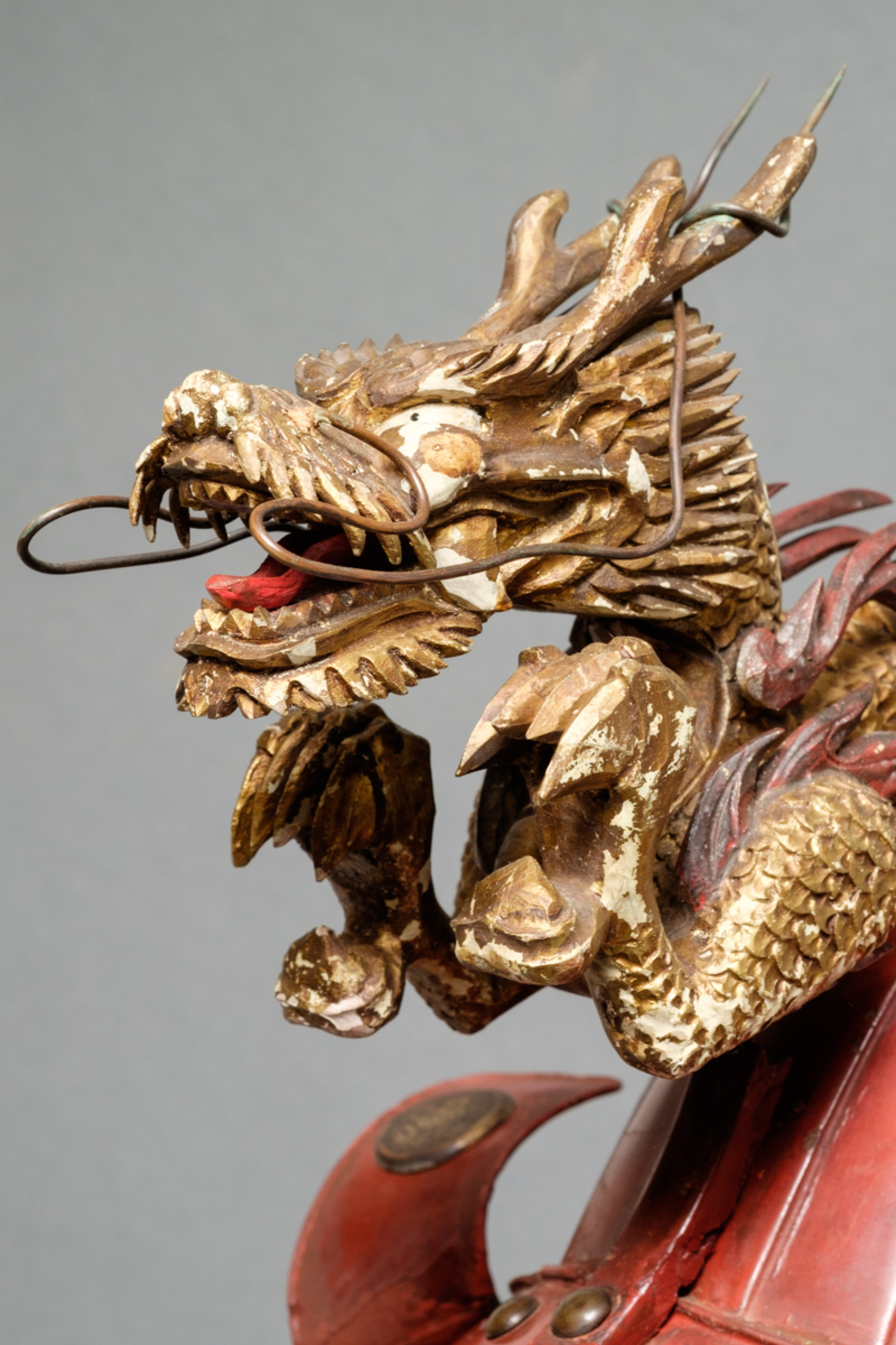 A red lacquered twenty-four plate sujikabuto-helmet with five neck ...