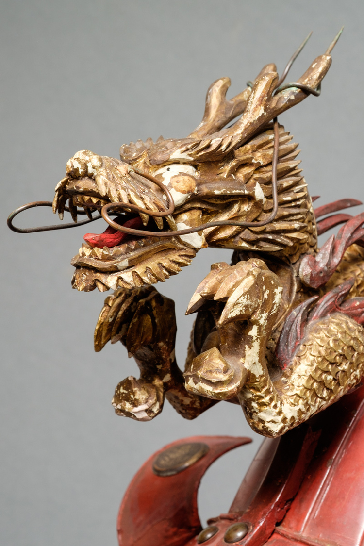 A red lacquered twenty-four plate sujikabuto-helmet with five neck ...