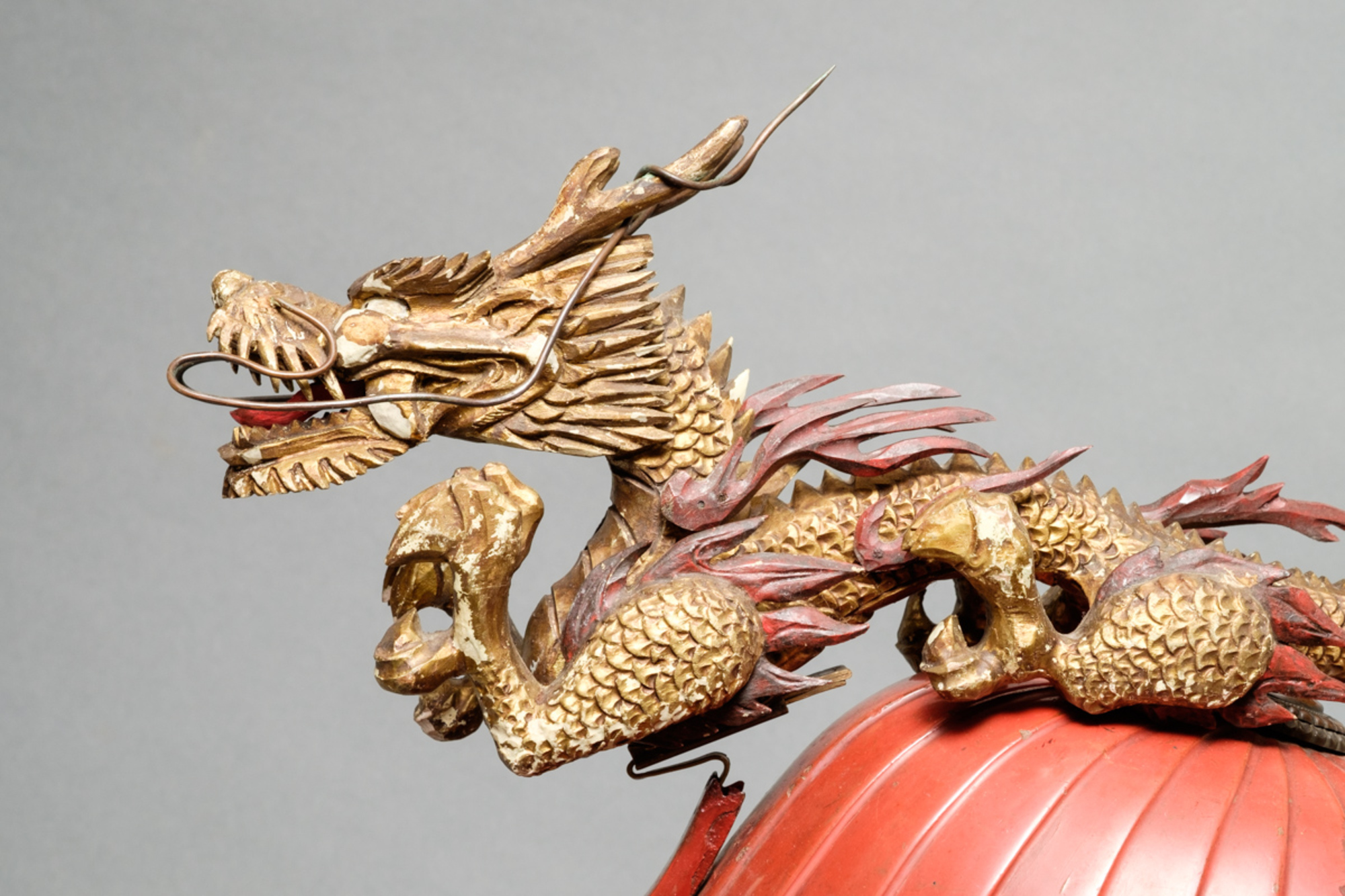 A red lacquered twenty-four plate sujikabuto-helmet with five neck ...