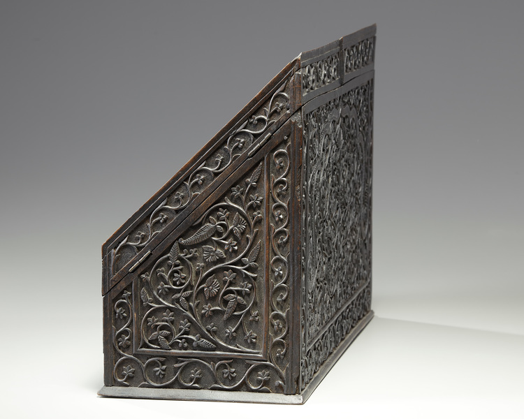 An Islamic lacquer wooden desk letterbox